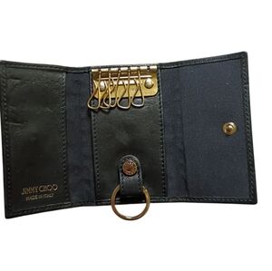 Accessories | Jimmy Choo Key Case Leather Black Starstudded Key Holder ...